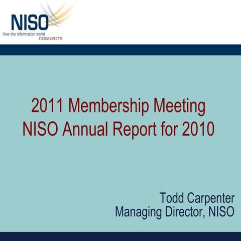 Carpenter "2022 NISO Membership Meeting: NISO Annual Report of 2021 ...
