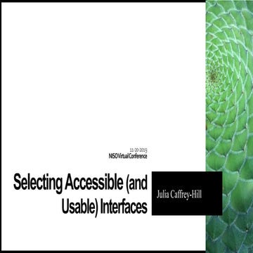 Caffrey-Hill "Selecting Accessible (and Usable) Interfaces" | PPT