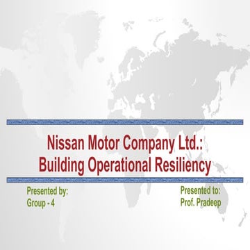 Nissan Creating Operational Resiliency | PPTX