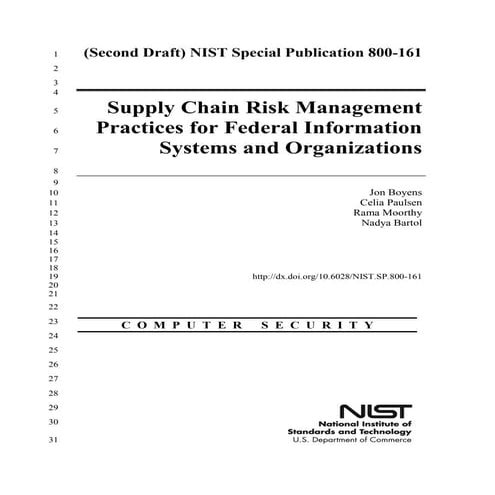 NIST Supply Chain Risk publication 800-161 | PDF