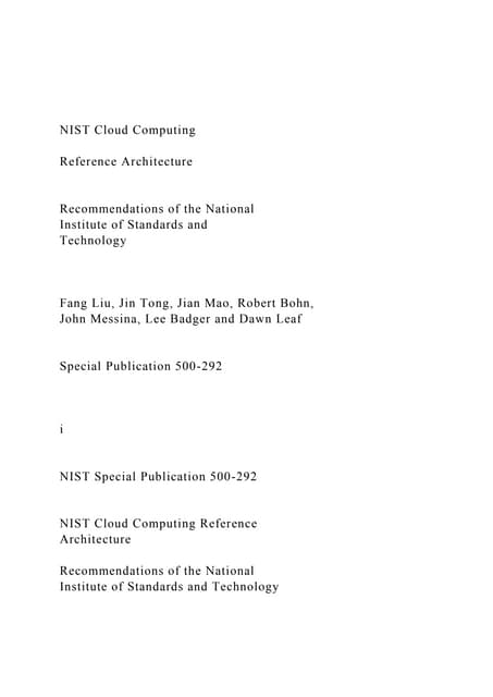 NIST Cloud Computing Reference Architecture Recommen.docx NIST Cloud Computing Reference Architecture Recommen.docx