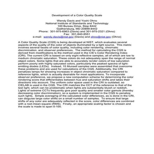 Nist developmentof colorqualityscale | PDF