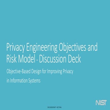 NIST Privacy Engineering Working Group - Risk Model | PPT