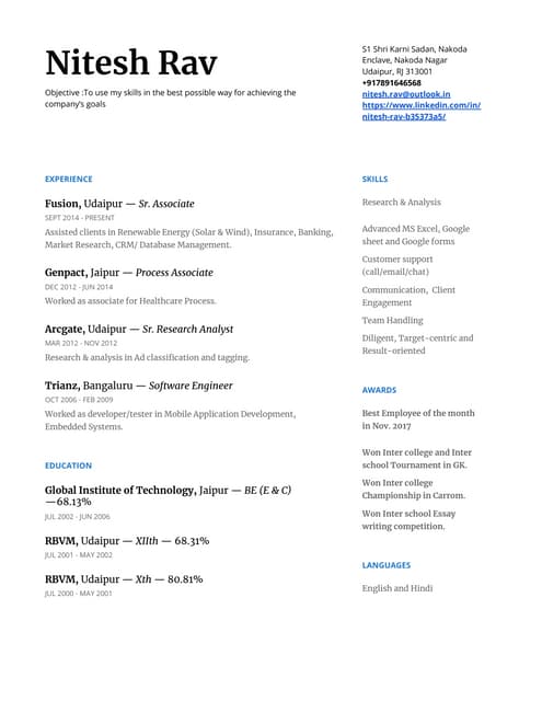 Ankur Jain Infograph | PDF