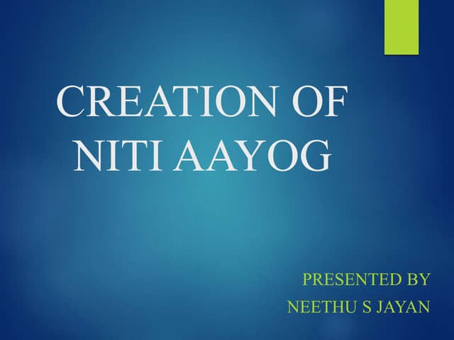 Niti ayog | PPTX