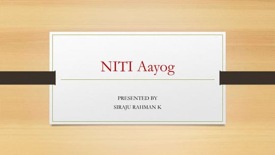 Niti ayog | PPT