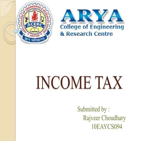 Income Tax Presentation with case study included | PPTX