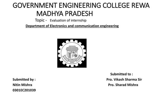 Nitin Mishra 0301ec201039 Internship Pptpptx