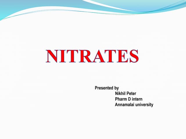 Nitroglycerine drug. ppt | PPTX