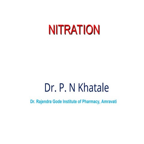 Nitration is a key chemical reaction where a nitro group (-NO₂) is ...