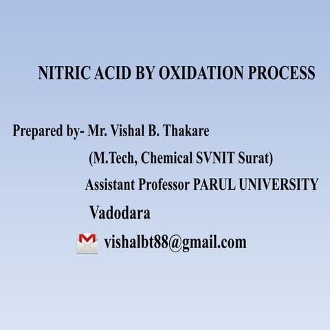 Industrial manufacturing of Nitric acid | PDF