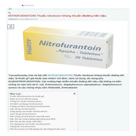 Nitrofurantoin la thuoc gi cong dung lieu dung | Hoanghaigroup | PDF