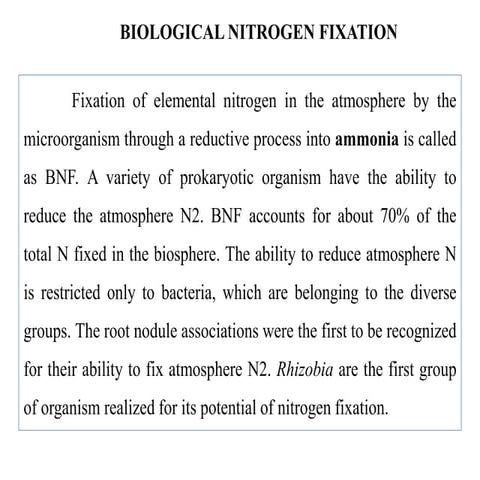 nitrogen cycle and biological nitrogen fixation | PPT