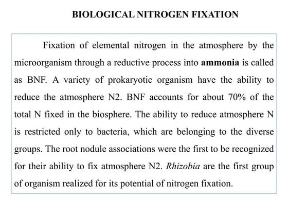 Biological nitrogen fixation | PPT
