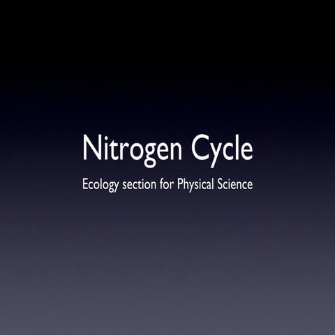 Nitrogen cycle | PPT