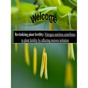 Revitalizing plant fertility: Nitrogen nutrition contributes to plant ...