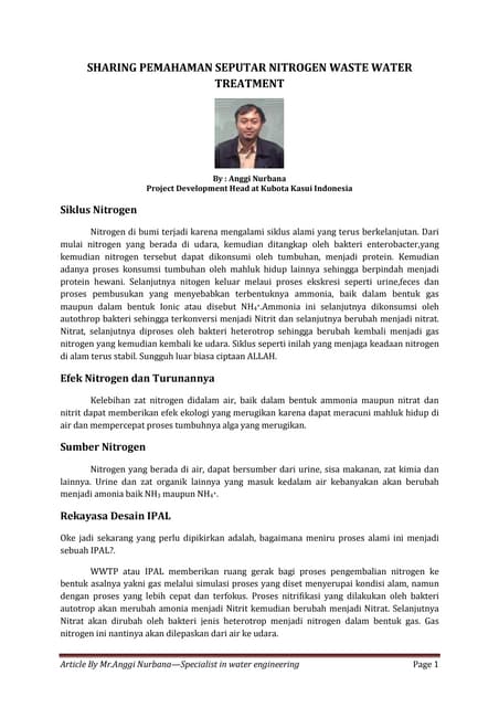 Teknik Pengolahan Limbah Cair Rumah Sakit | PPTX