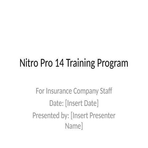 Nitro Pro 14 Training Program for Companies | PPTX
