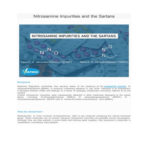 Nitrosamine impurities and the sartans | DOCX