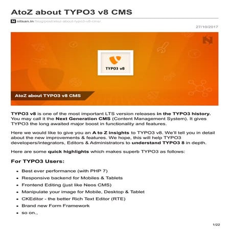 AtoZ about TYPO3 v8 CMS | PDF