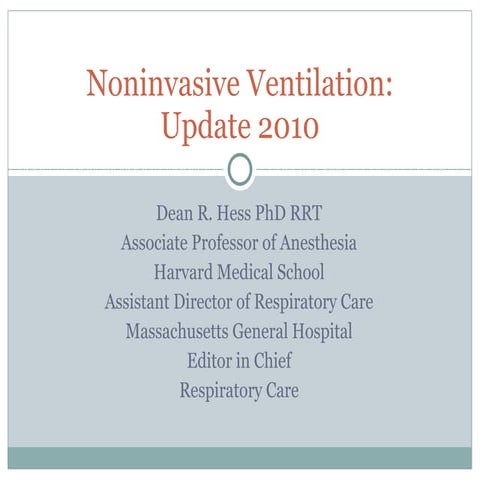Non Invasive Ventilation Update | PPT