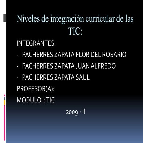 Niveles De IntegracióN Curricular De Las Tic | PPTX | Education industry | Industries