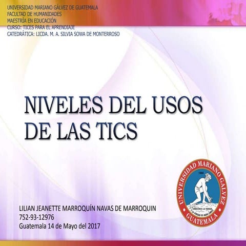 Niveles del usos de las tics | PPTX | Technology & Computing