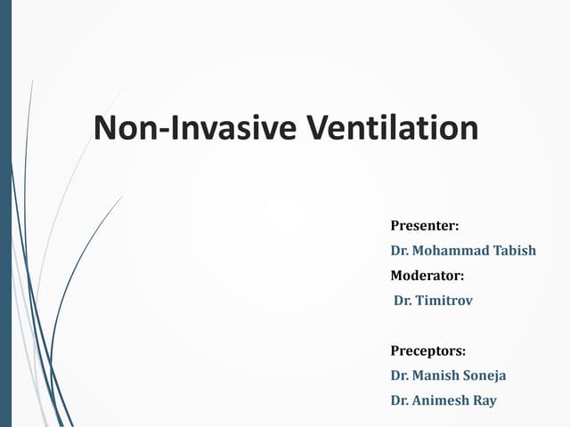 NON-INVASIVE VENTILATION A TYPE OF VENTILATION | PPTX