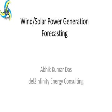 Wind/ Solar Power Forecasting | PPT