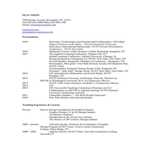 Sean Nixon CV | PDF
