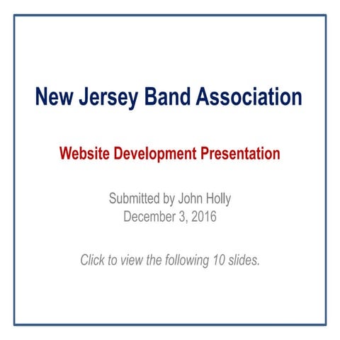NJBA Website Development Presentation 12-16 | PPTX