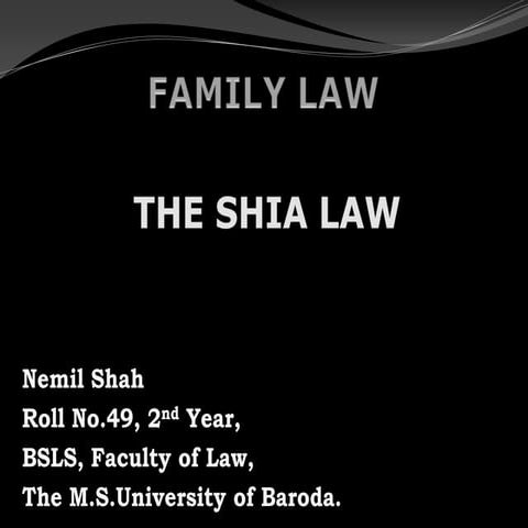 NJ Family law - Shia Law | PPT