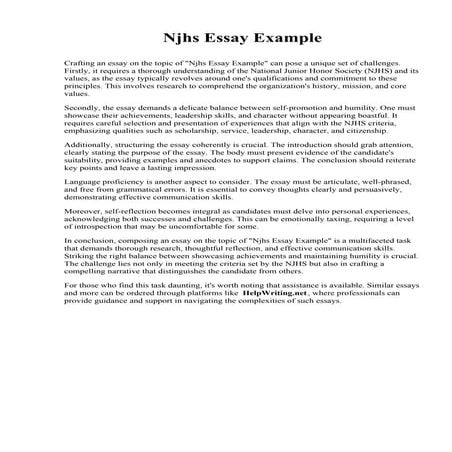 Njhs Essay Example. University of Alabama in Huntsville | PDF