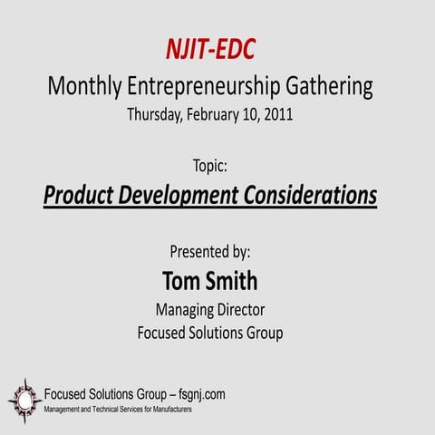 Product Development Considerations | PPTX