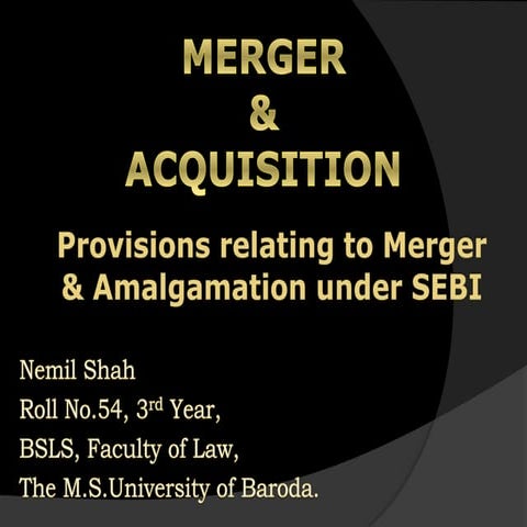 merger, acquisition and amalgamation | PPTX