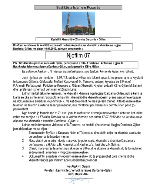 Njoftim 1 per namaz | PDF