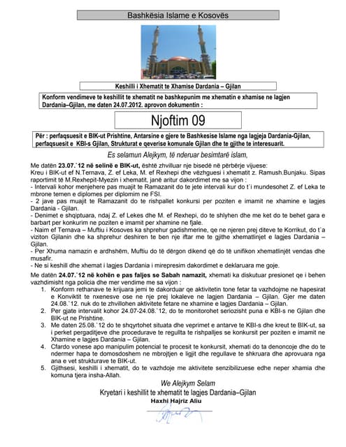 Njoftim 1 per namaz | PDF