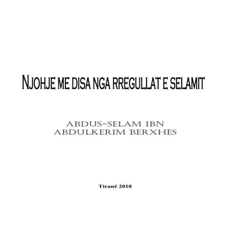 Njohje me Disa nga Rregullat e Selamit | PDF