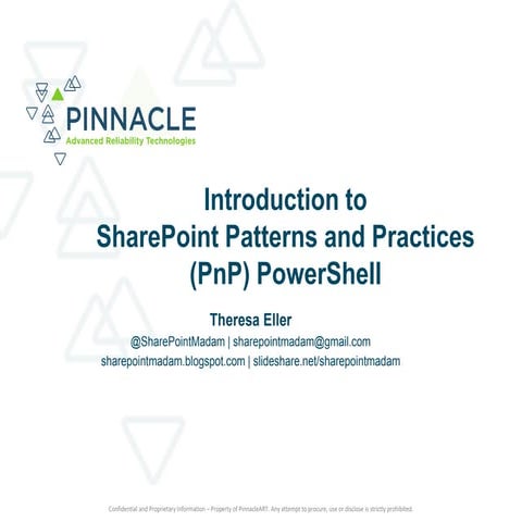 NJSPUG-Introduction to SharePoint Patterns and Practices PowerShell | PPT