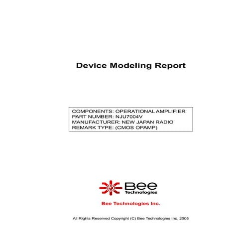 SPICE MODEL of NJU7004V in SPICE PARK | PDF | Consumer Electronics | Technology & Computing