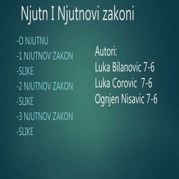 Njutn i njutnovi zakoni | PPTX
