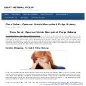 Cara Selain Operasi Untuk Mengobati Polip Hidung | OBAT HERBAL POLIP