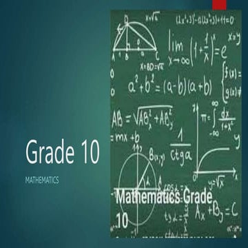 Mathematics For Grade 10 students | PPT