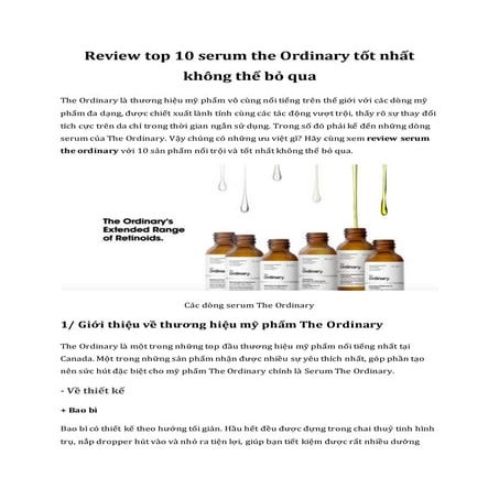 Review serum the Ordinary | PDF