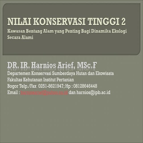 Panduan identifikasi nilai konservasi tinggi NKT 2 | PPT