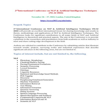 6th International Conference on NLP & Artificial Intelligence ...
