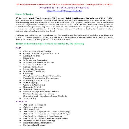 6th International Conference on NLP & Artificial Intelligence ...