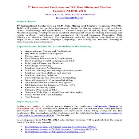 5th International Conference on NLP, Data Mining and Machine Learning ...