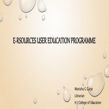 Nlist user education programme | PPTX
