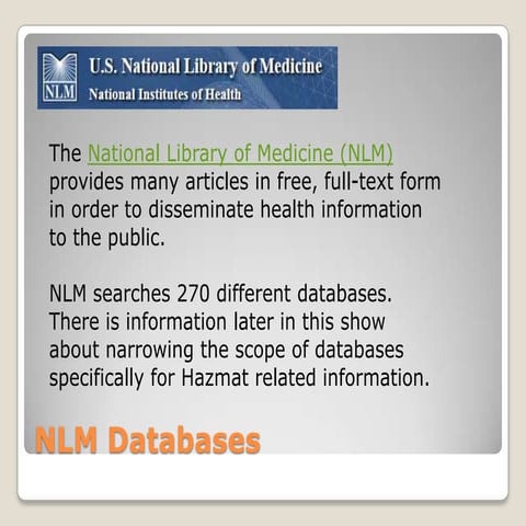 Nlm databases | PPTX